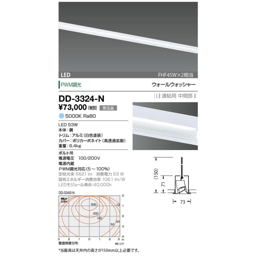 DD-3324-N 山田照明 System-Ray PRO Wall Washer（システム・レイ・プロ・ウォールウォッシャー） ダウンライト ...