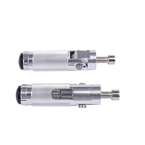 CNC 可倒式 ステップバー シルバー 左右セット 8mm M8 アルミ 交換 用 ステップ バイク フットペグ バリオス ゼファー NSR CBR VTR VTEC XJR ZRX 等 社外 ...