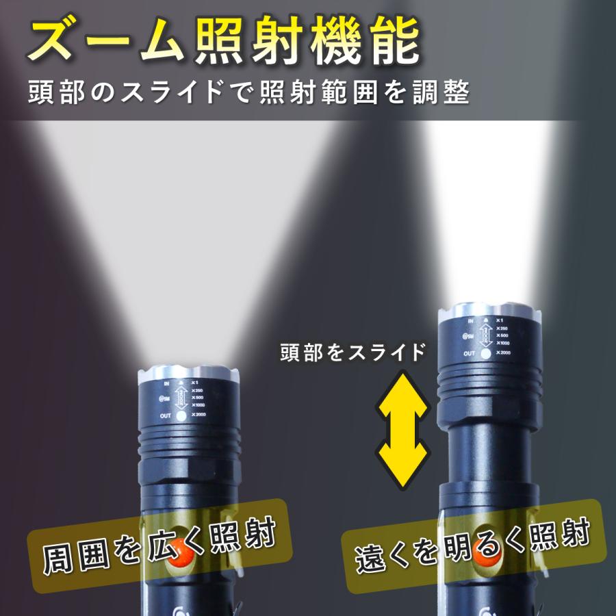 明るさ最高1500lm【CREE XM-LT6・2WAY充電式ハンドライト＆COB SK-7326】LEDライト キャンプ アウトドア 防災 防犯 懐中電灯 釣り フィッシング ...