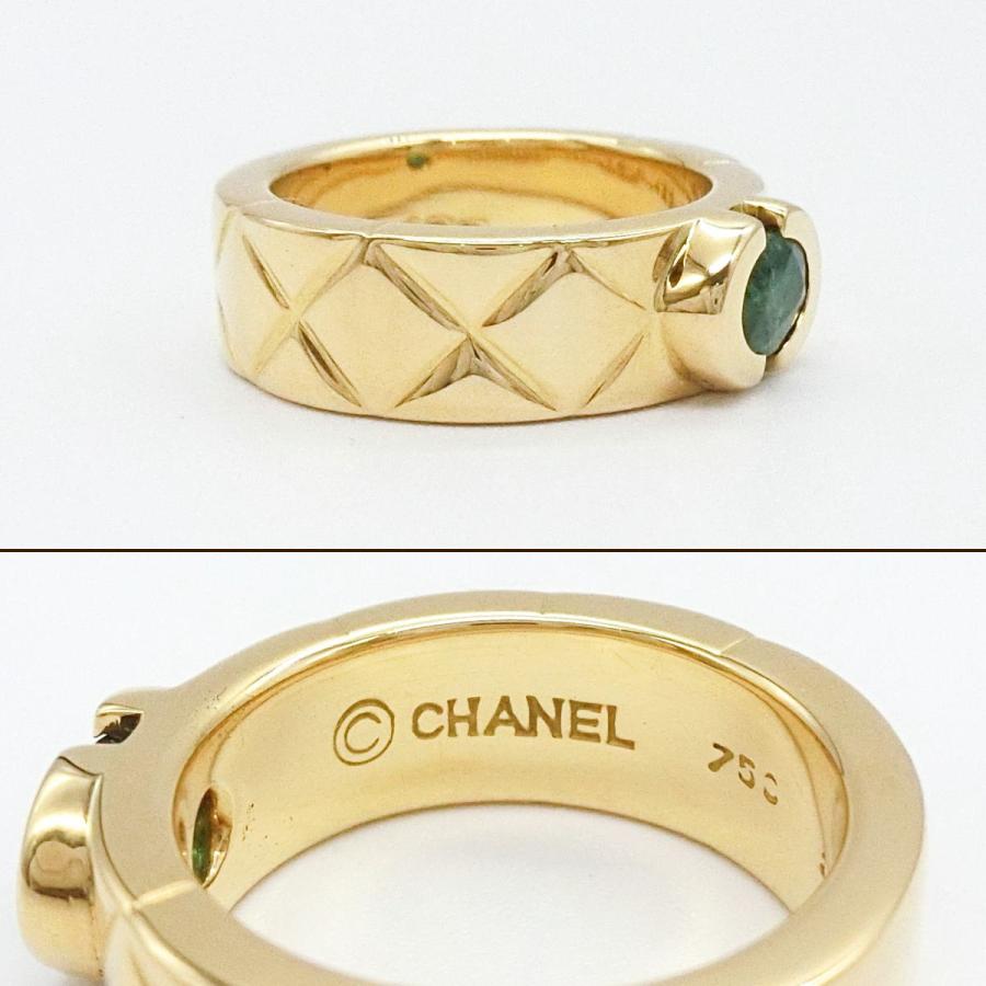 CHANEL 【送料無料】シャネル 750 マトラッセ キルティング エメラルド リング 8号 K18YG★仕上げ済★ : 質 西垣 ヤフーショッピング店 - 通販 - Yahoo!ショッピング