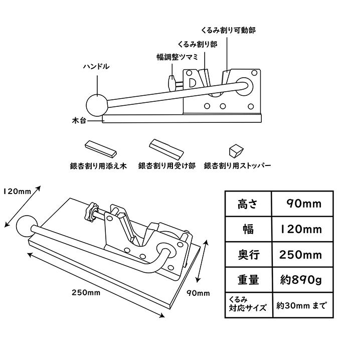 くるみ割り器 KJ-281 (株)コジマ 銀杏割り : 七福ツール Yahoo!店 - 通販 - Yahoo!ショッピング