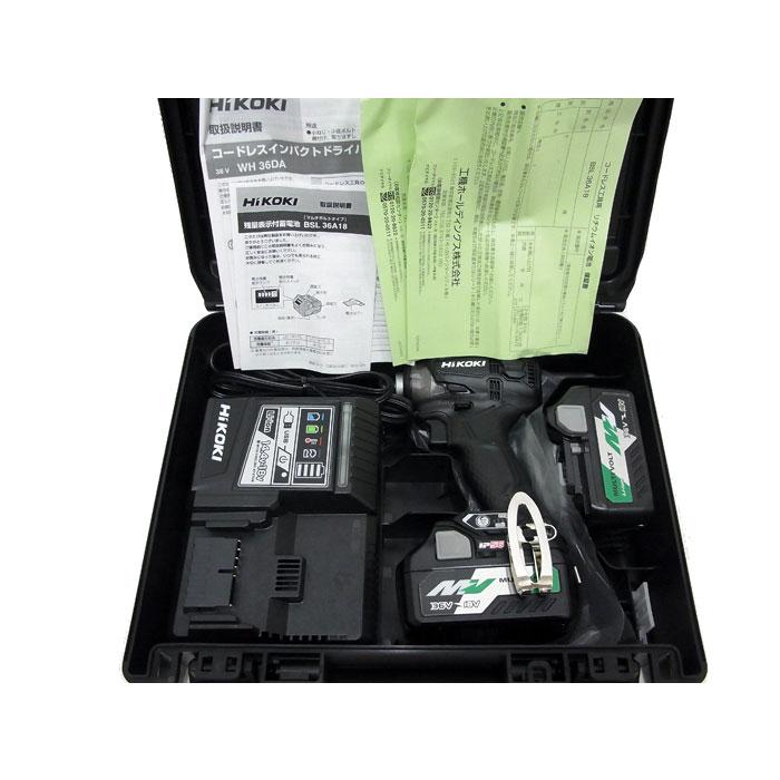 【未使用 新品】 HiKOKI 工機ホールディングス コードレスインパクトドライバ WH36DA 2XPB 36V マルチボルト ストロングブラック 充電器 電池2個付き :c-2-8519 ...