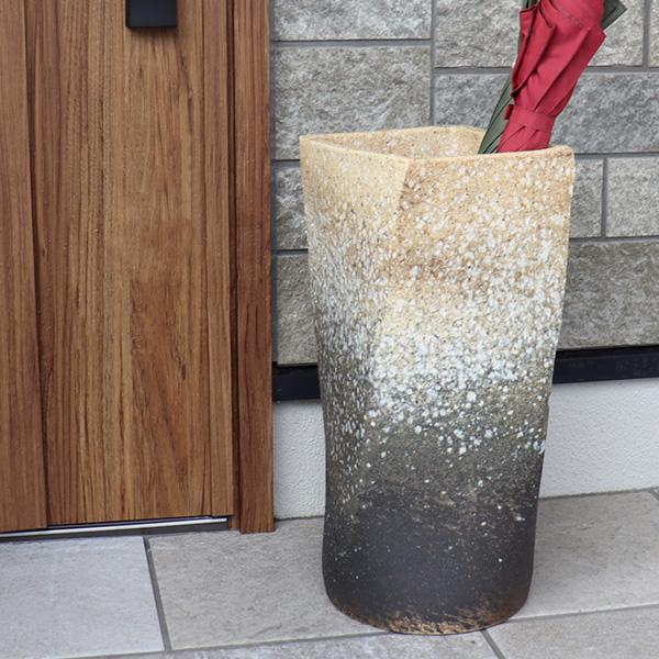 傘立て 陶器 おしゃれ 信楽焼 かさたて 和風 傘入れ モダン 玄関 新築祝 スリム ギフト シンプル 白窯変ひねり傘立て kt-0348 : しがらき - 通販 - Yahoo!ショッピング