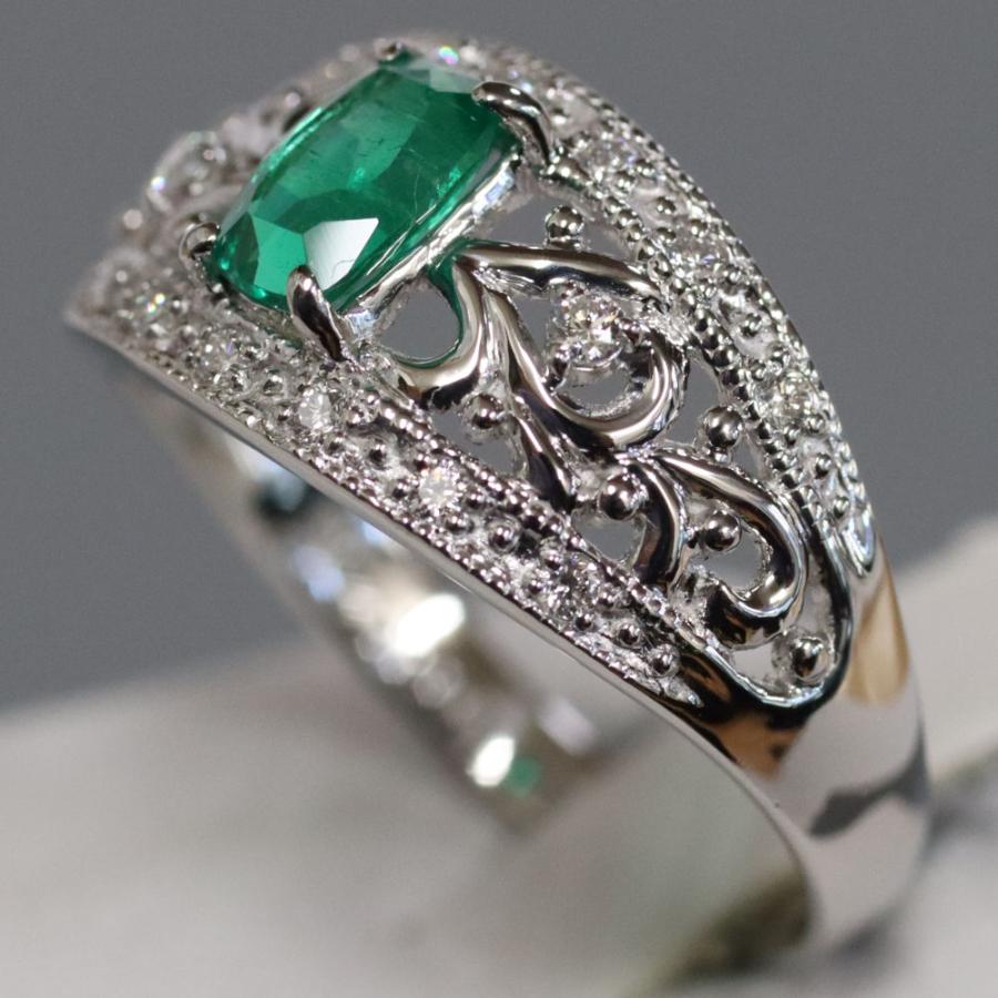 Pt900エメラルドダイヤモンドリング E0.61 D0.16 5.5g #18 : 鴫原質店 - 通販 - Yahoo!ショッピング