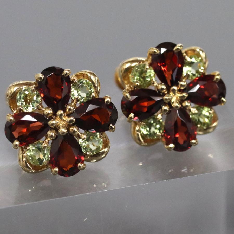 K18ガーネットペリドットイヤリング 5.8g : 鴫原質店 - 通販 - Yahoo!ショッピング