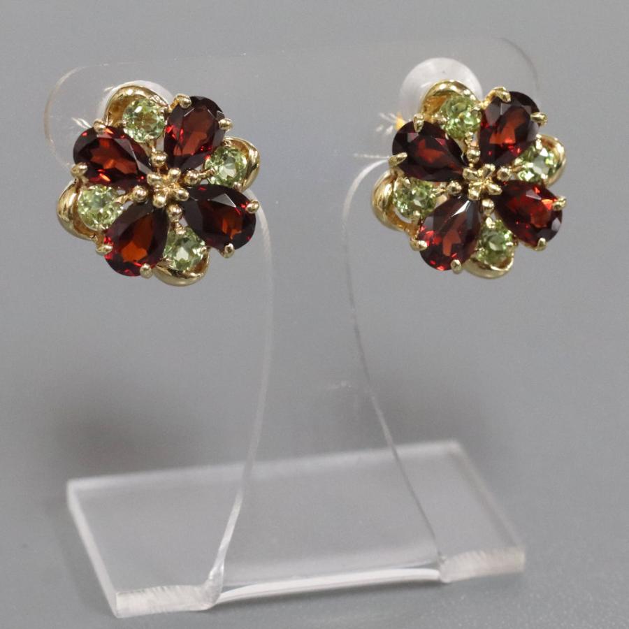 K18ガーネットペリドットイヤリング 5.8g : 鴫原質店 - 通販 - Yahoo!ショッピング