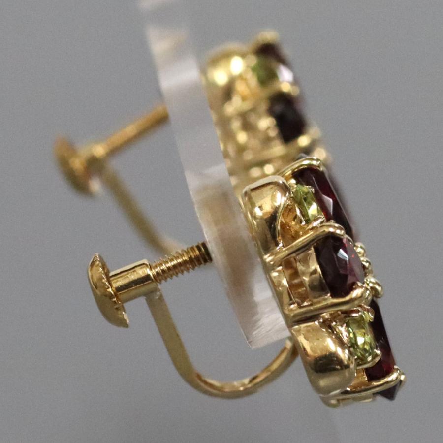 K18ガーネットペリドットイヤリング 5.8g : 鴫原質店 - 通販 - Yahoo!ショッピング