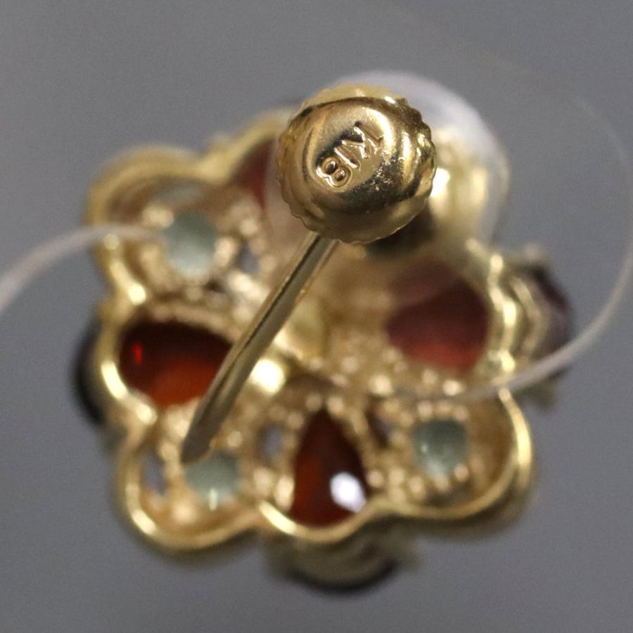 K18ガーネットペリドットイヤリング 5.8g : 鴫原質店 - 通販 - Yahoo!ショッピング