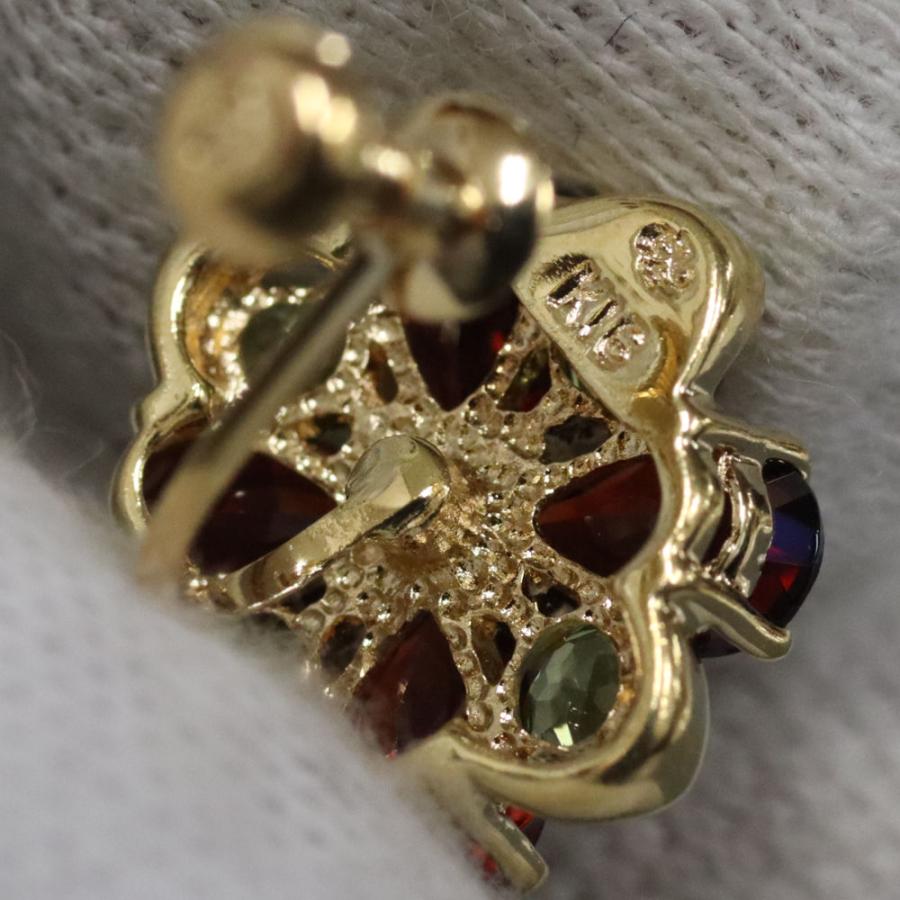 K18ガーネットペリドットイヤリング 5.8g : 鴫原質店 - 通販 - Yahoo!ショッピング