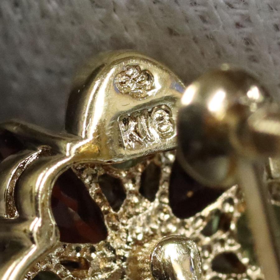 K18ガーネットペリドットイヤリング 5.8g : 鴫原質店 - 通販 - Yahoo!ショッピング