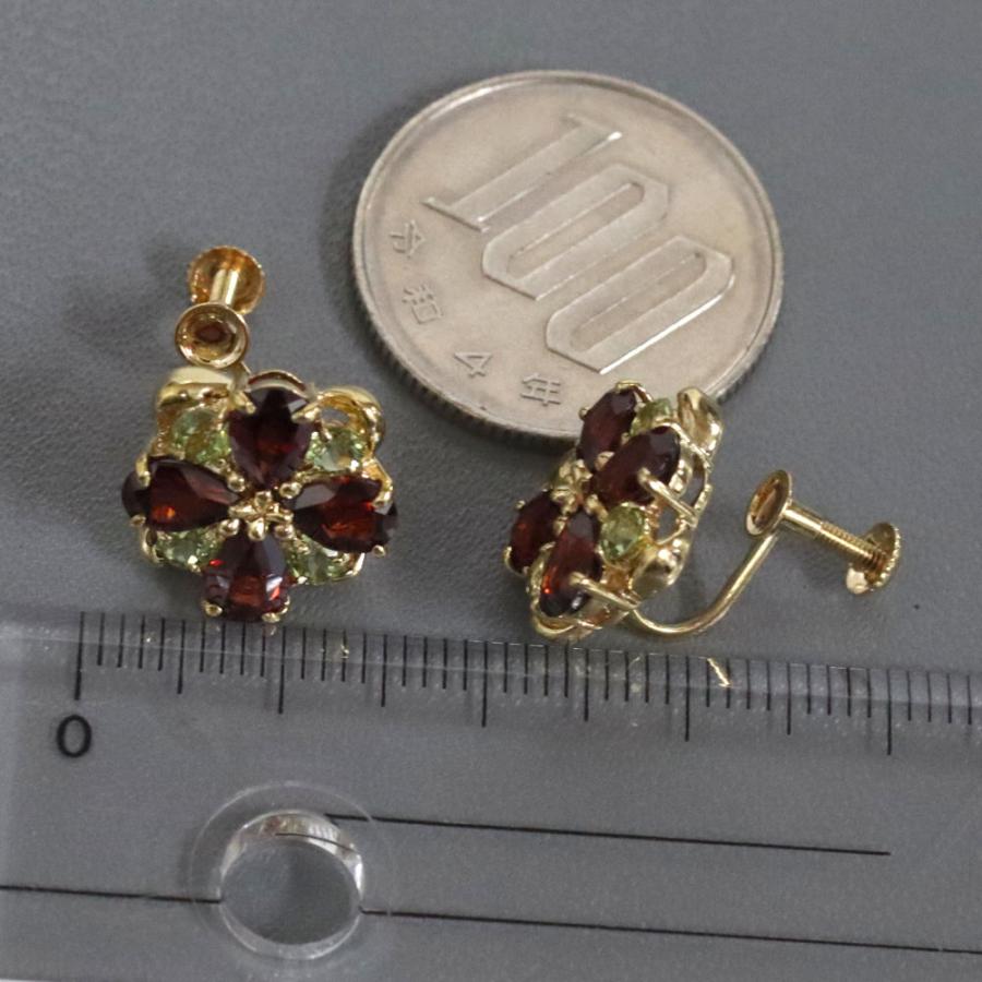 K18ガーネットペリドットイヤリング 5.8g : 鴫原質店 - 通販 - Yahoo!ショッピング