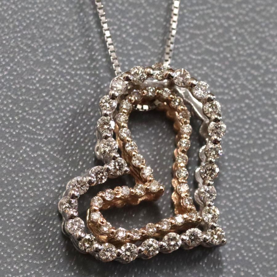 K18WG/K18PGブラウンダイヤモンドペンダント ハートモチーフ D0.70 5.3g : 鴫原質店 - 通販 - Yahoo!ショッピング