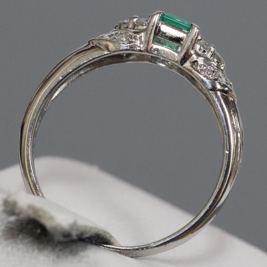 Pt850エメラルドダイヤモンドリング E0.32 D0.22 4.8g #15 : 鴫原質店 - 通販 - Yahoo!ショッピング