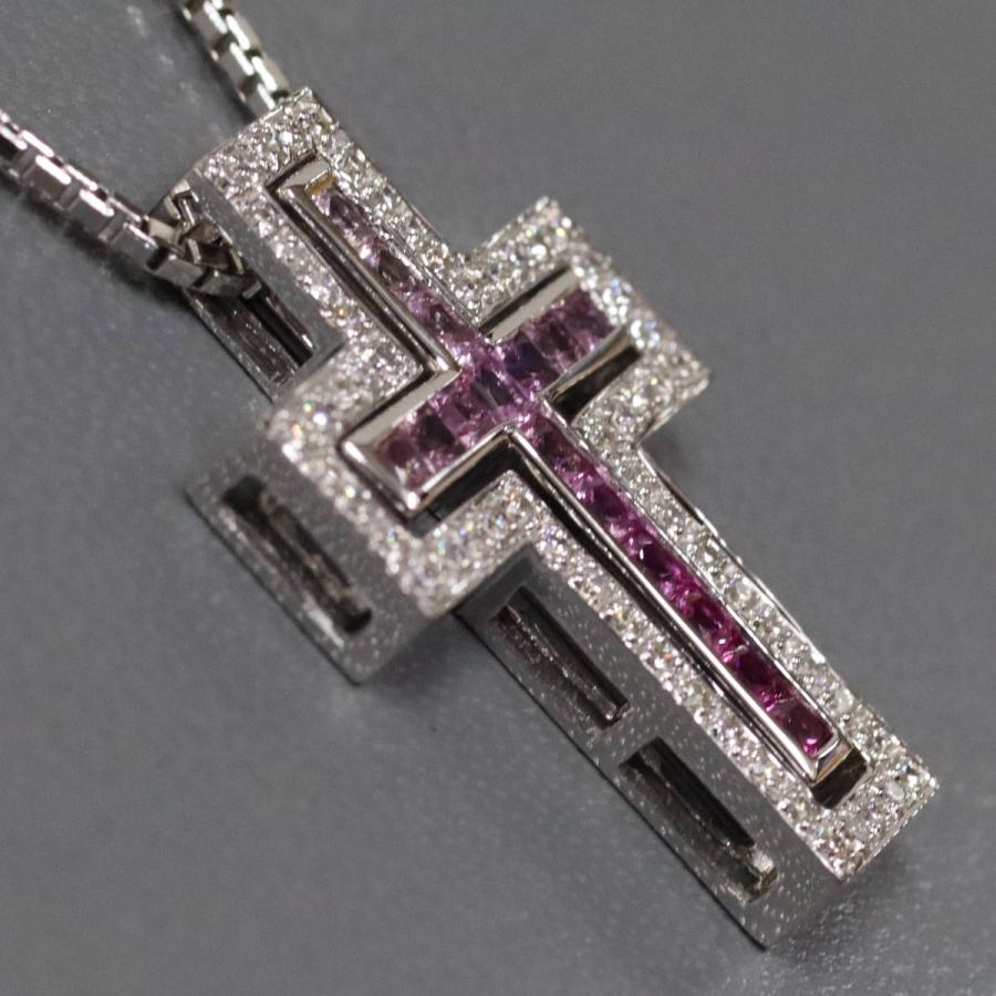 K18WGピンクサファイアダイヤモンドペンダント クロスモチーフ PS0.84 D0.30 12.5g ホワイトゴールド : 鴫原質店 - 通販 - Yahoo!ショッピング