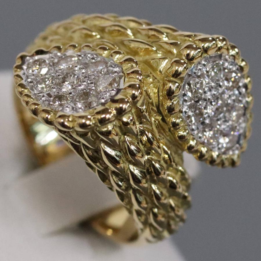 K18ダイヤモンドリング D0.57 13.2g #11 スネーク イエローゴールド : 鴫原質店 - 通販 - Yahoo!ショッピング