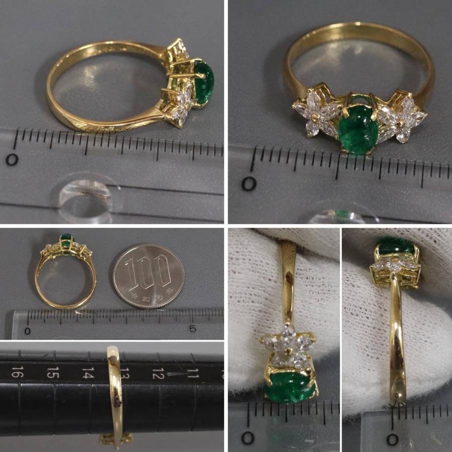 ポンテヴェキオ K18エメラルドダイヤモンドリング E0.67 D0.49 2.5g #13 イエローゴールド フラワーモチーフ : 鴫原質店 - 通販 - Yahoo!ショッピング