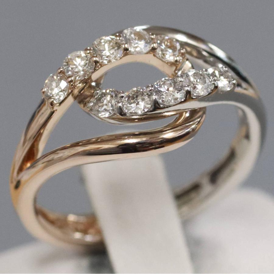 K18PG/Pt900ダイヤモンドリング D0.53 6.4g #11-12 開閉式 コンビ ピンクゴールド プラチナ 4月誕生石 : 鴫原質店 - 通販 - Yahoo!ショッピング