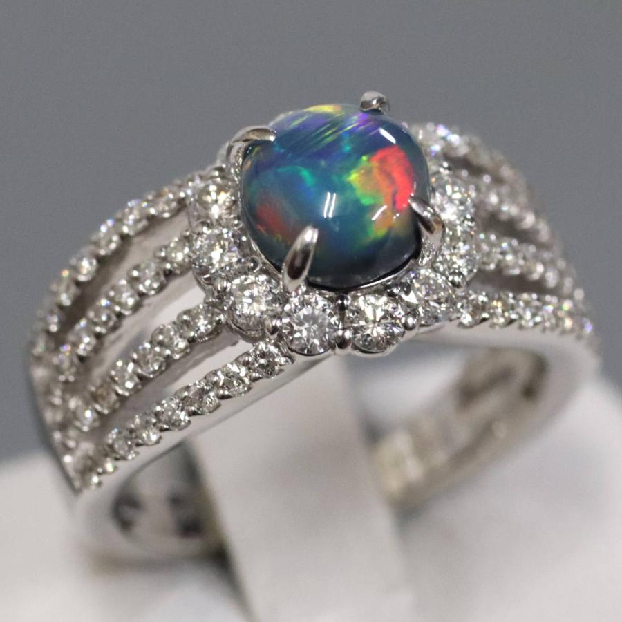 Pt900ブラックオパールダイヤモンドリング BkO0.98 D0.65 8.5g #8 プラチナ 10月誕生石 : 鴫原質店 - 通販 ...