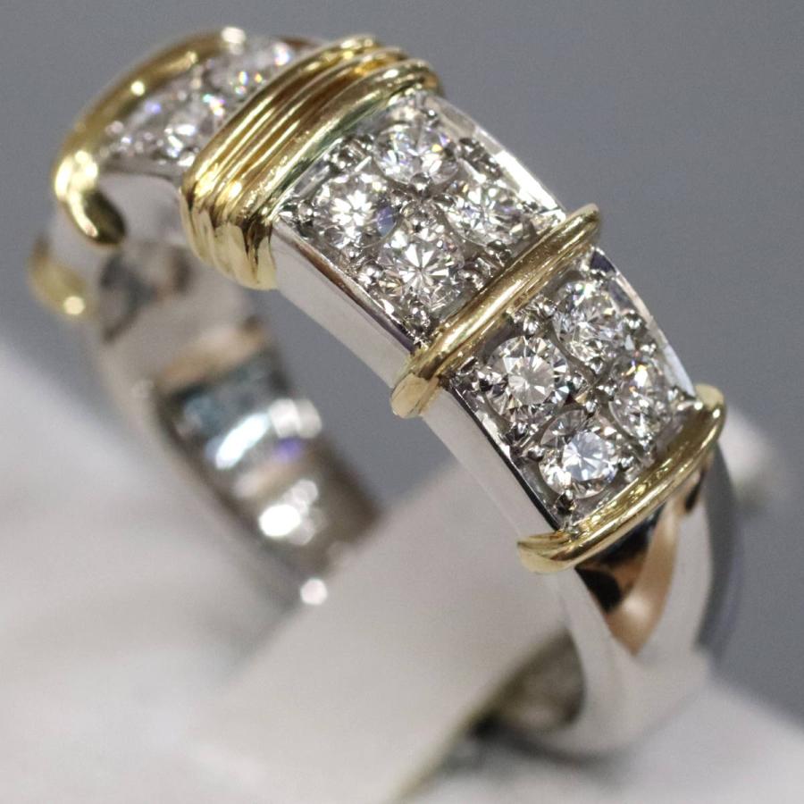 Pt950/K18ダイヤモンドリング D0.43 8.9g #9.5 プラチナ イエローゴールド : 鴫原質店 - 通販 - Yahoo!ショッピング