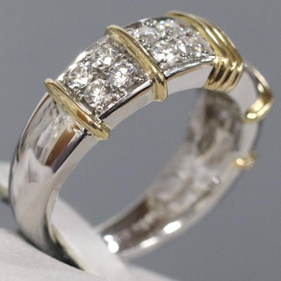 Pt950/K18ダイヤモンドリング D0.43 8.9g #9.5 プラチナ イエローゴールド : 鴫原質店 - 通販 - Yahoo!ショッピング