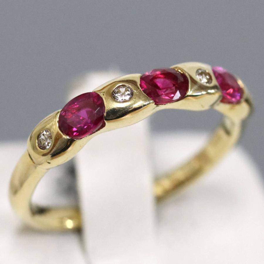 K18ルビーダイヤモンドリング R0.60 D0.07 3.2g #12 イエローゴールド : 鴫原質店 - 通販 - Yahoo!ショッピング