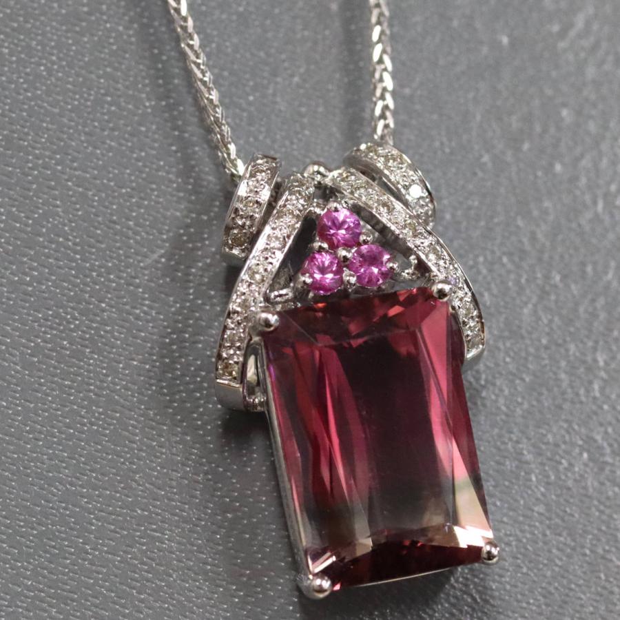 K18WGバイカラートルマリンピンクサファイアダイヤモンドペンダント T6.81 PS0.16 D0.12 8.1g AJ付44cm 保証書(鑑別書)ホワイトゴールド : 鴫原質店 - 通販 ...