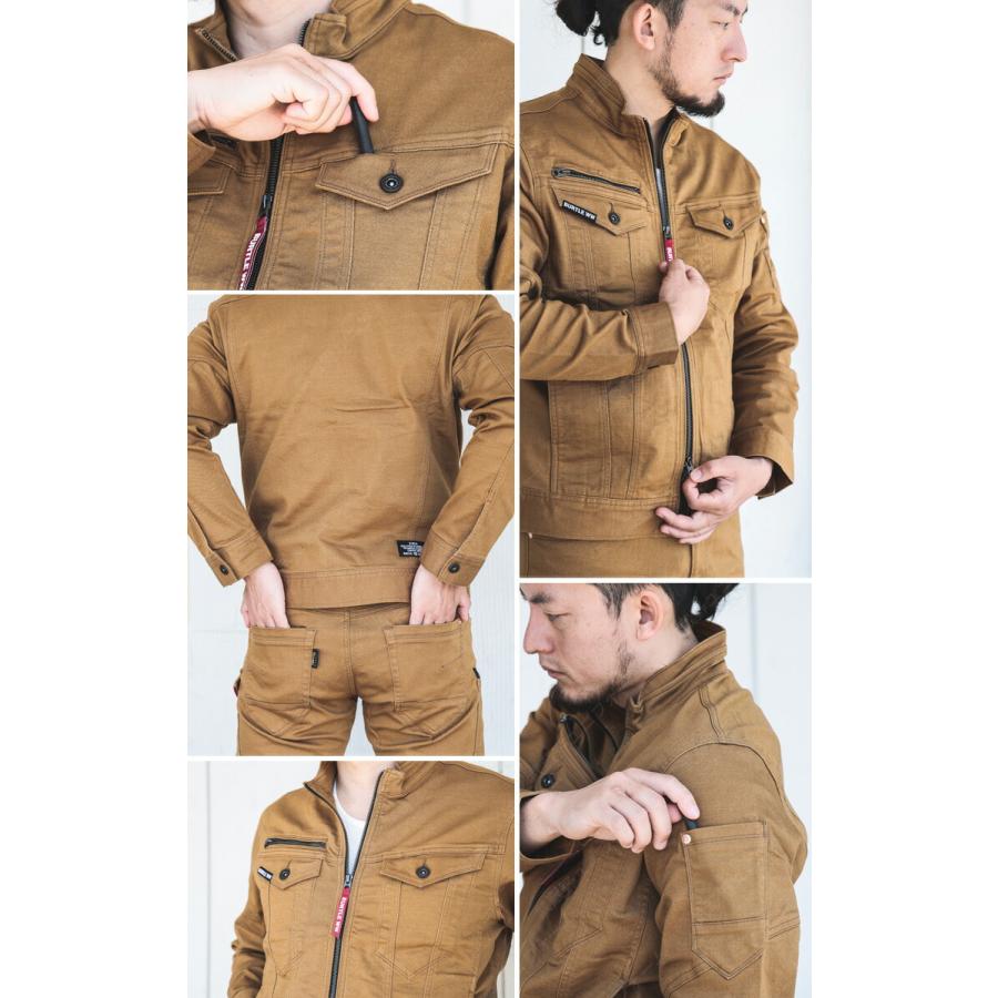 BURTLE ストレッチデニム 上下セット コーデュラ ジーンズ 作業服 作業着 クレイジーストレッチ 生地厚め スリム ヴィンテージ バートル 5001/5002 : 仕事着屋さん - 通販 ...