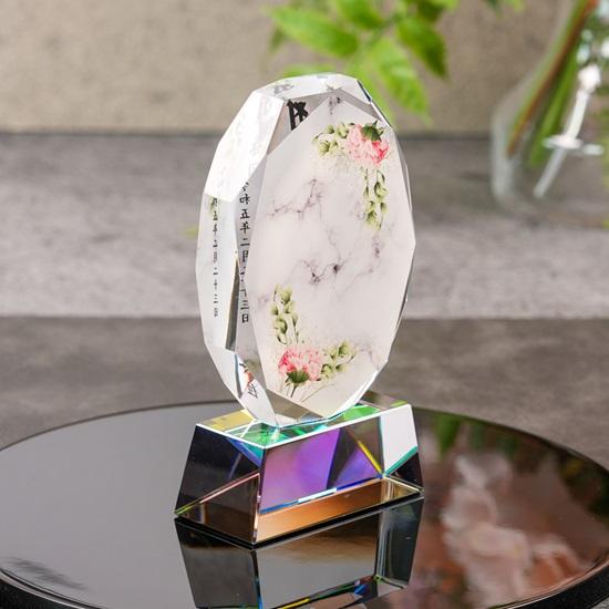 クリスタル位牌 KH-11UVS大理石(大)サンドブラスト加工 カラー印刷バージョン : おぶつだんの志喜屋 - 通販 - Yahoo!ショッピング