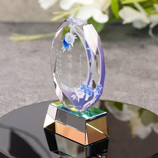 クリスタル位牌 KH-11UVSローズ(中)サンドブラスト加工 カラー印刷バージョン : おぶつだんの志喜屋 - 通販 - Yahoo!ショッピング