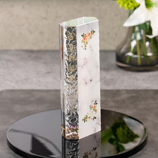 クリスタル位牌 KH-12UVS大理石(中)サンドブラスト加工 カラー印刷バージョン : おぶつだんの志喜屋 - 通販 - Yahoo!ショッピング