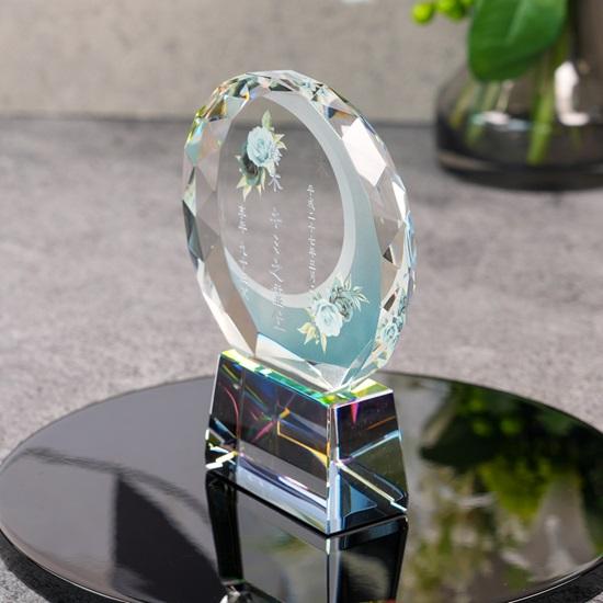 クリスタル位牌 KH-14UVSローズ(小)サンドブラスト加工 カラー印刷バージョン : おぶつだんの志喜屋 - 通販 - Yahoo!ショッピング