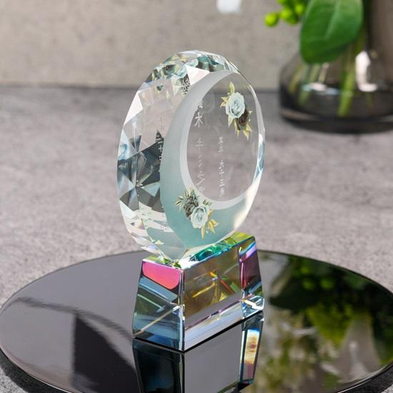 クリスタル位牌 KH-14UVSローズ(小)サンドブラスト加工 カラー印刷バージョン : おぶつだんの志喜屋 - 通販 - Yahoo!ショッピング