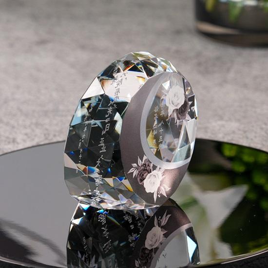 クリスタル位牌 KH-16UVSローズ(小)サンドブラスト加工 カラー印刷バージョン : おぶつだんの志喜屋 - 通販 - Yahoo!ショッピング