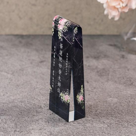 クリスタル位牌 KH-18UVS大理石(大)サンドブラスト加工 カラー印刷バージョン : おぶつだんの志喜屋 - 通販 - Yahoo!ショッピング