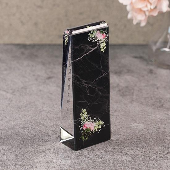 クリスタル位牌 KH-18UVS大理石(大)サンドブラスト加工 カラー印刷バージョン : おぶつだんの志喜屋 - 通販 - Yahoo!ショッピング