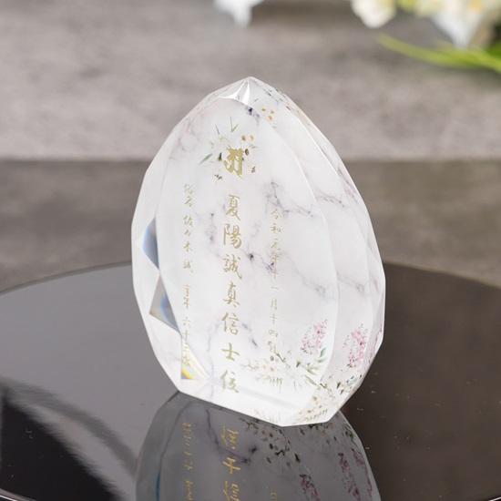 クリスタル位牌 KH-21UVS大理石(小)サンドブラスト加工 カラー印刷バージョン : kh-uvs21d-1 : おぶつだんの志喜屋 - 通販 - Yahoo!ショッピング