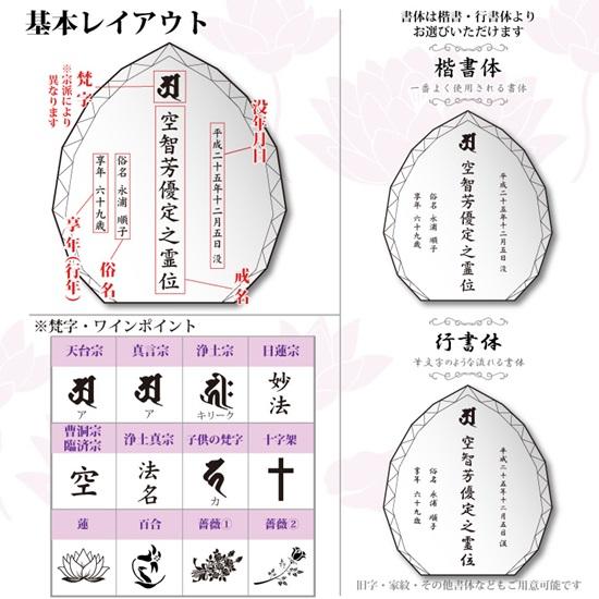 クリスタル位牌 KH-21UVSなごみ(中)サンドブラスト加工 カラー印刷バージョン : kh-uvs21n-2 : おぶつだんの志喜屋 - 通販 - Yahoo!ショッピング