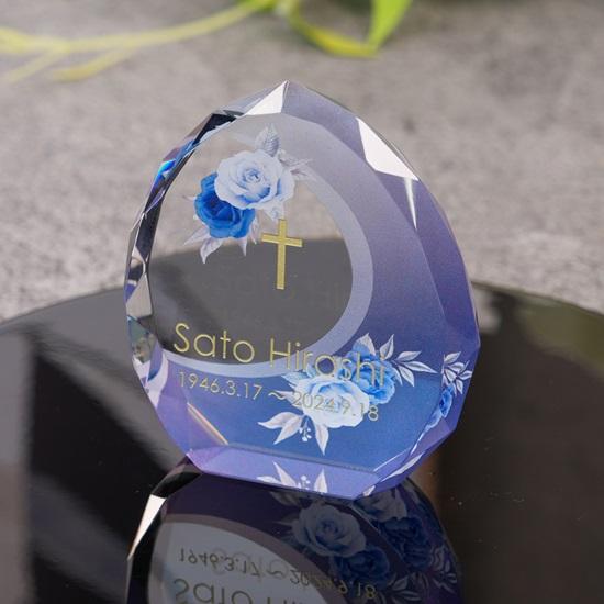 クリスタル位牌 KH-21UVSローズ(小)サンドブラスト加工 カラー印刷バージョン : kh-uvs21r-1 : おぶつだんの志喜屋 - 通販 - Yahoo!ショッピング