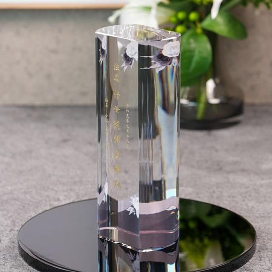 クリスタル位牌 KH-30UVSローズ(中)サンドブラスト加工 カラー印刷バージョン : おぶつだんの志喜屋 - 通販 - Yahoo!ショッピング