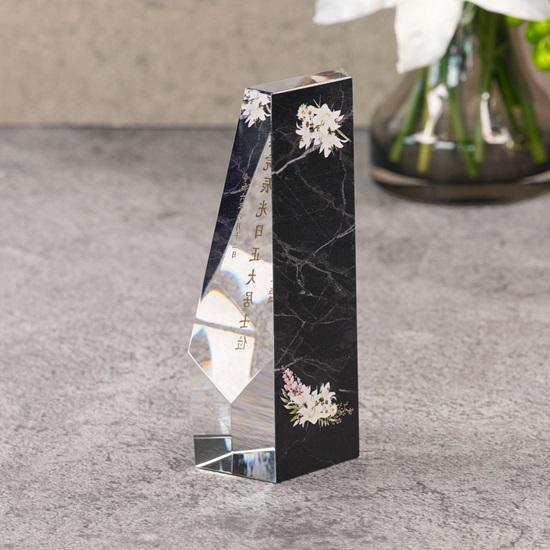 クリスタル位牌 KH-4UVS大理石(小)サンドブラスト加工 カラー印刷バージョン : おぶつだんの志喜屋 - 通販 - Yahoo!ショッピング