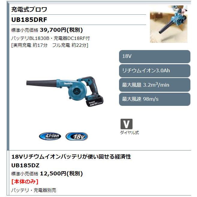 マキタ マキタ充電式ブロワ UB185DZ 本体のみ 同梱不可 : しこく市場 - 通販 - Yahoo!ショッピング