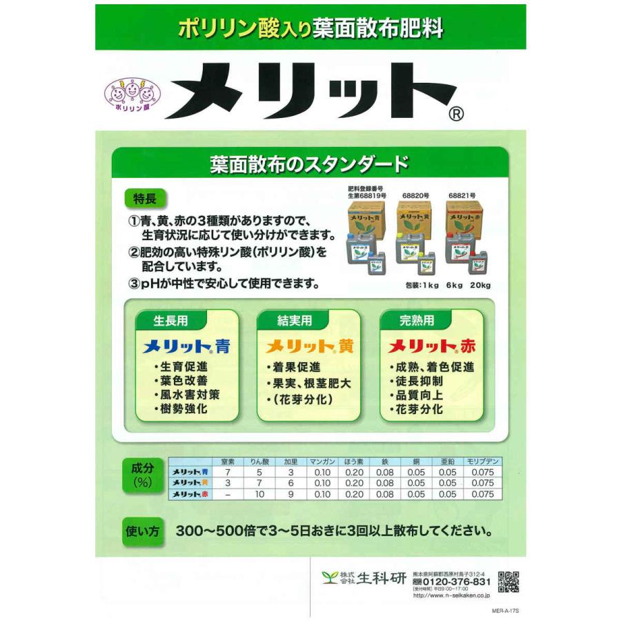 メリット黄 20kg 3-7-6 : しこく市場 - 通販 - Yahoo!ショッピング