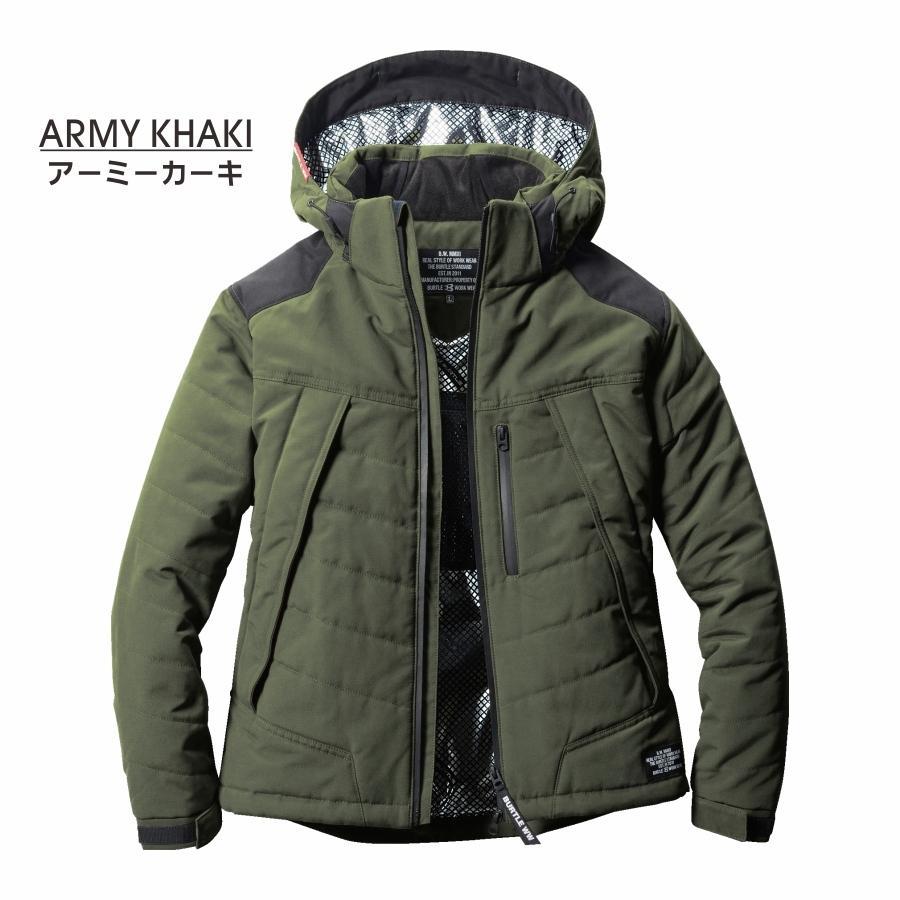 BURTLE 【3XLサイズ】バートル 5270 アーミーカーキ 防寒着 ジャケット 大型フード付き サーモクラフト対応 防風 反射 男女兼用 アウトドア 作業服 作業着 防寒服 : 島 ...