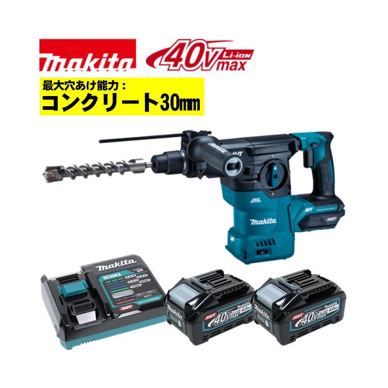 マキタ マキタ(makita) HR008GRMX 30mm充電式ハンマドリル 40Vmax 4Ah セット品(本体・BL4040×2個・充電器) (SDSプラスシャンク) コードレス : 島 ...