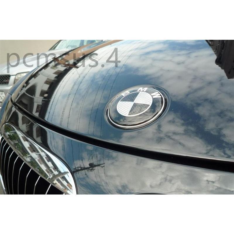 BMW Fシリーズ汎用タイプ黒銀カーボン82mmボンネットエンブレム/ボンネットバッチ/ブラックカーボ/F36/F45/F80/F82/F83 ...