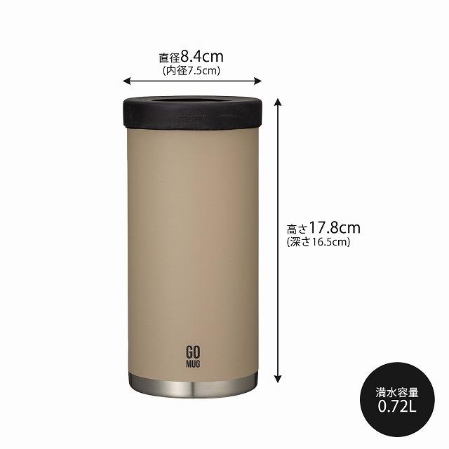 BOT.GOMUG ゴーマグ L ライトベージュ ペットボトルホルダー 保温保冷マグ 保温 保冷 ペットボトル用 マグ ステンレス 真空二層構造 : elulushop - 通販 ...