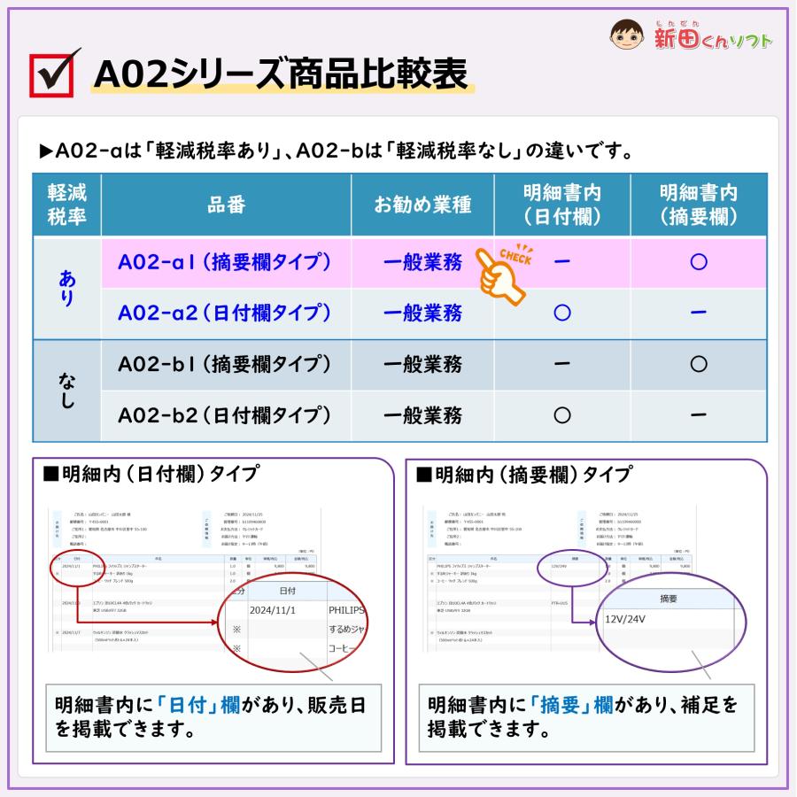 A02-a1 請求書ファイル（摘要欄・軽減税率あり）Excel エクセル 新田くんソフト : 新田くんストア - 通販 - Yahoo!ショッピング