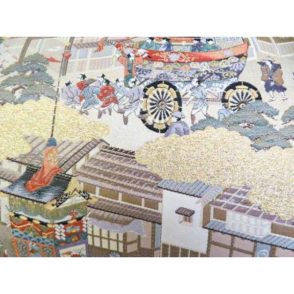 ys7074371; 袋帯 西陣織 全通柄 洛中洛外図文 : ys7074371 ys7074371; 袋帯 西陣織 全通柄 洛中洛外図文 : ys7074371