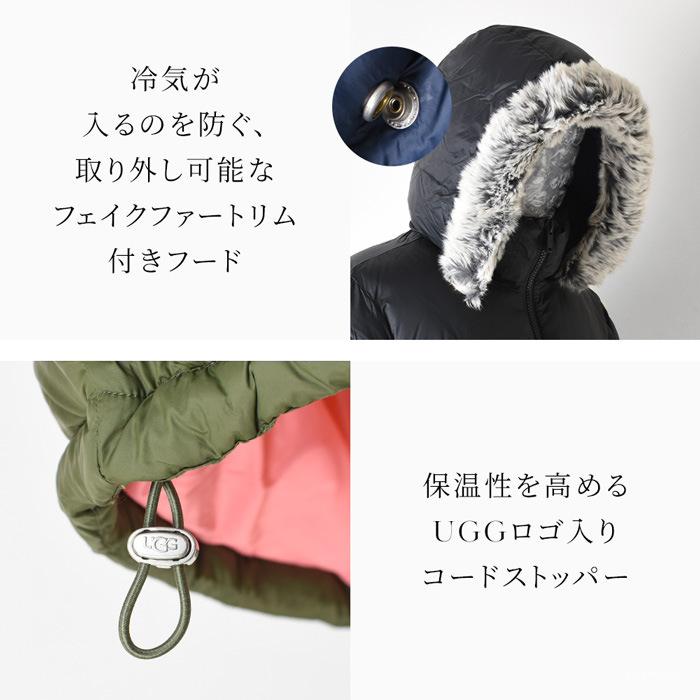 ダウンジャケット レディース 中綿ジャケット アグ コート UGG Ozzy キルティングジャケット ファー フード付き ミドル丈 アウター ...