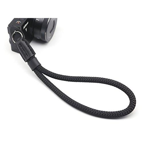 INPON ハンドストラップ 金属リング/リングカバー付き 一眼レフ/ミラーレス/コンパクトカメラ用 ブラック 線径8mm : シャイニング ...